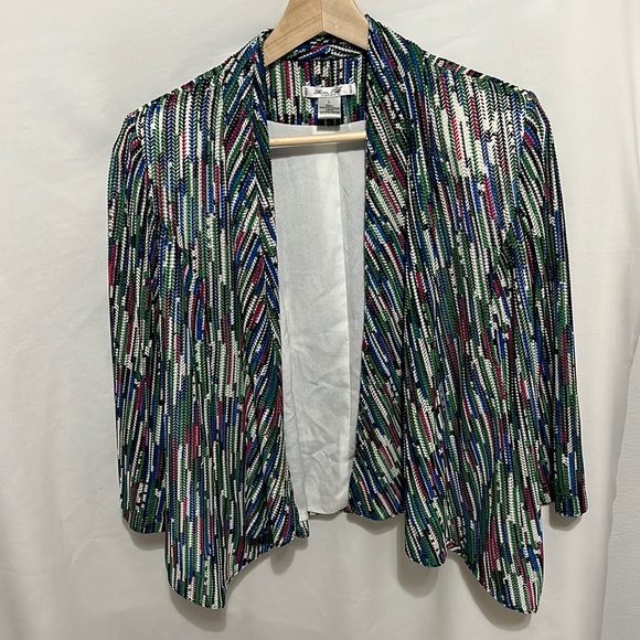mona leah | Jackets & Coats | Mona Leah Couture Large Multi Color Open ...